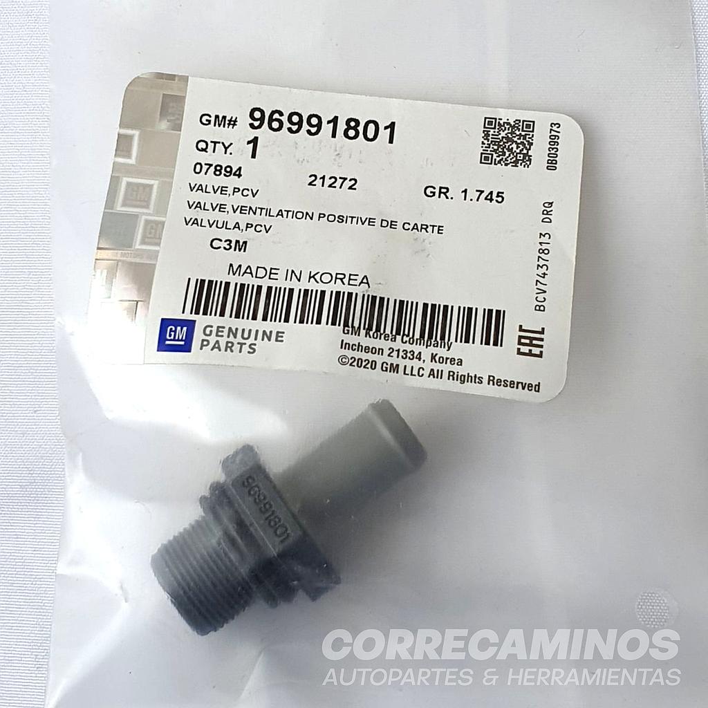 VALVULA PCV SPARK GT PCV (GM ) 96991801 | correcaminos autopartes ...